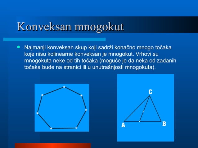 Konveksni skupovi, poluprostori i poliedri | PPT