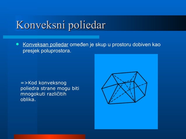 Konveksni skupovi, poluprostori i poliedri | PPT