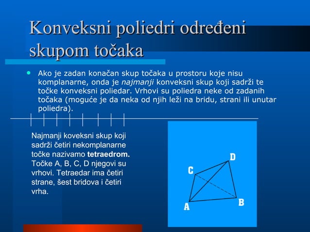 Konveksni skupovi, poluprostori i poliedri | PPT