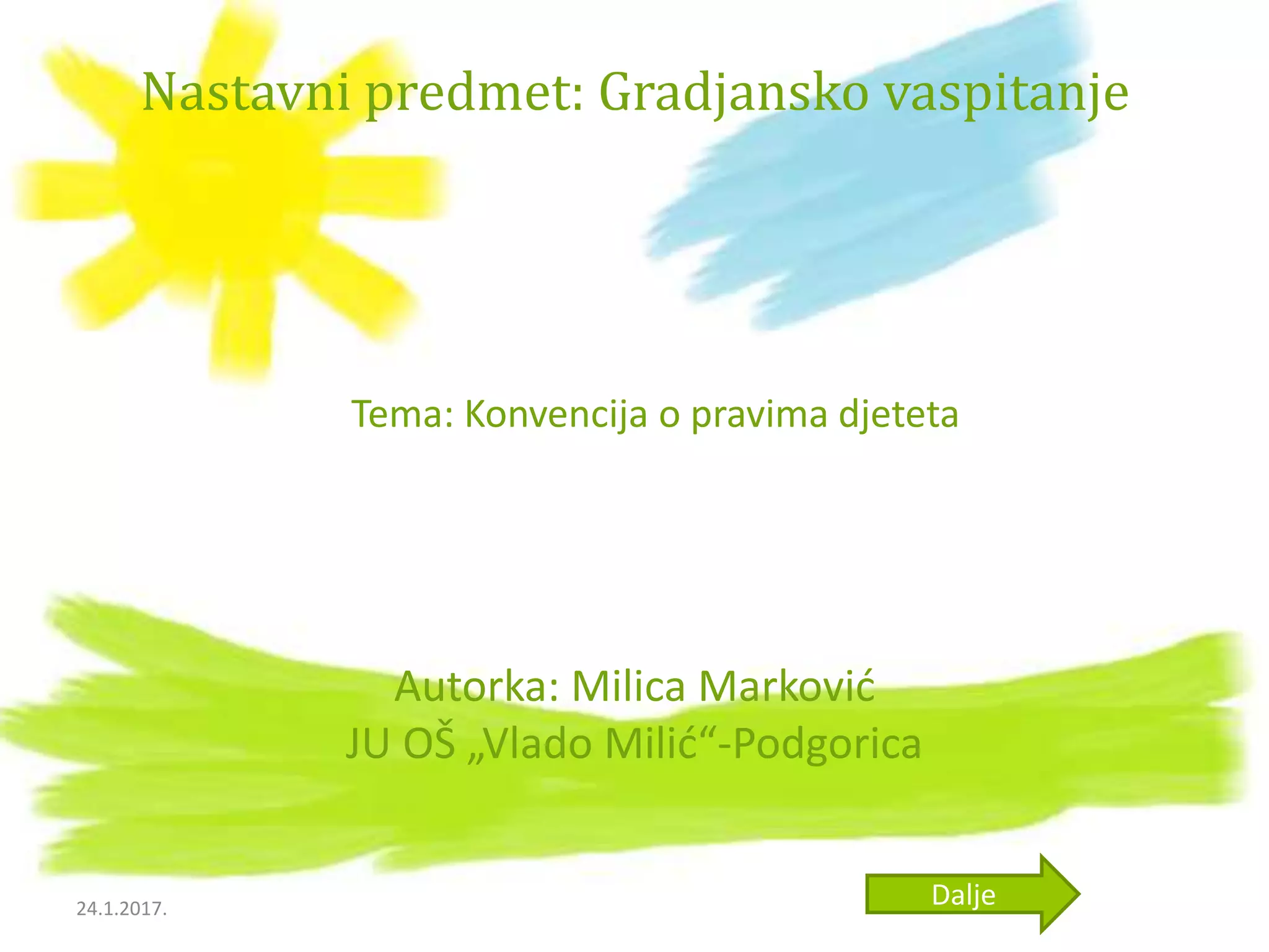 Konvencija o pravima djeteta | PPTX