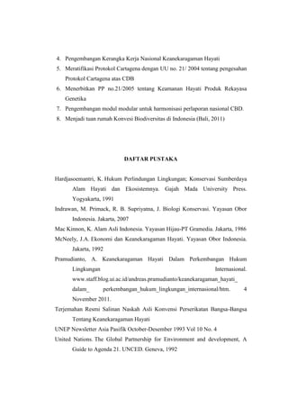 Konvensi perserikatan bangsa bangsa tentang keanekaragaman hayati (cbd ...