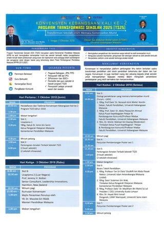 KONVENSYEN KEBANGSAAN KALI KEDUA PROGRAM SEKOLAH TRANSFORMASI SEKOLAH ...