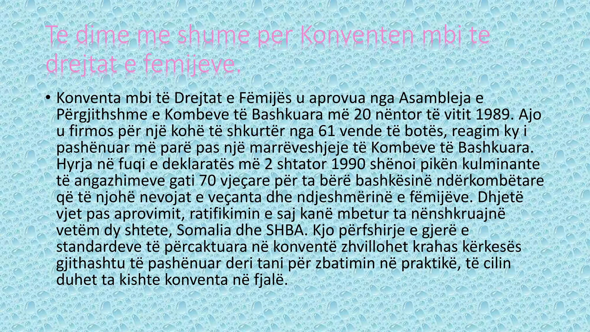 Konventa mbi te Drejtat e Femijeve | PPTX