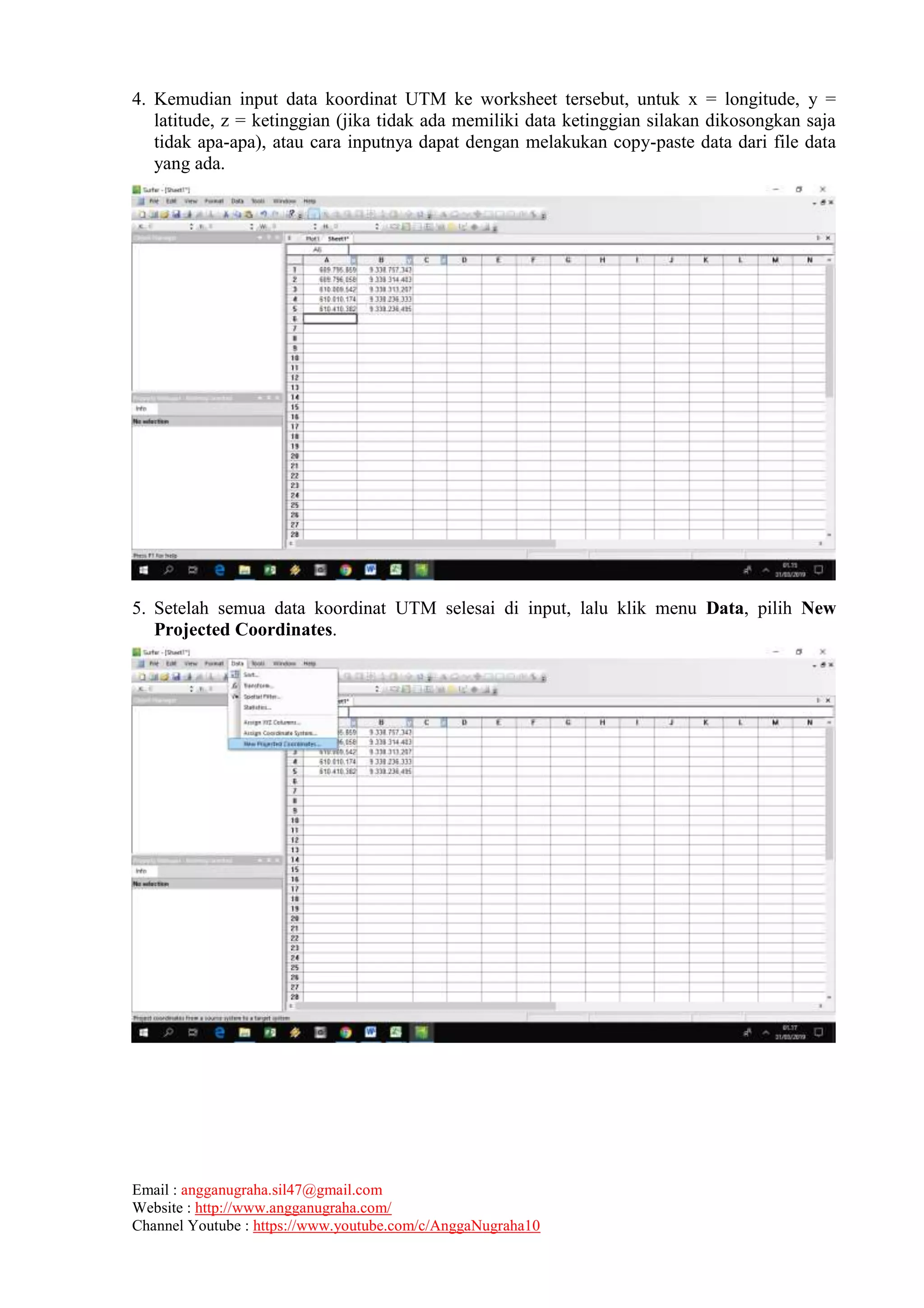 Konversi koordinat geografis ke utm dan sebaliknya menggunakan Software ...