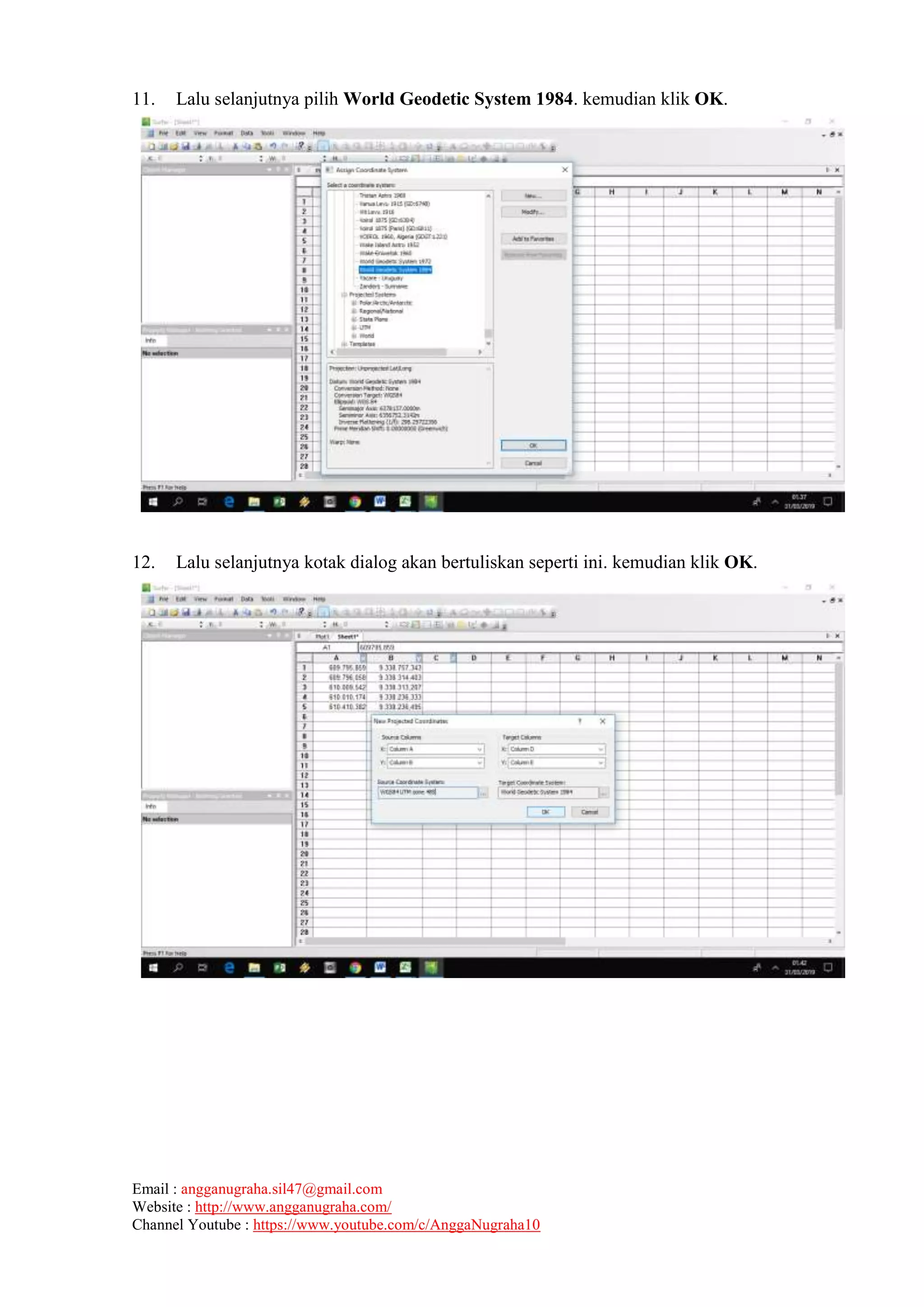 Konversi koordinat geografis ke utm dan sebaliknya menggunakan Software ...
