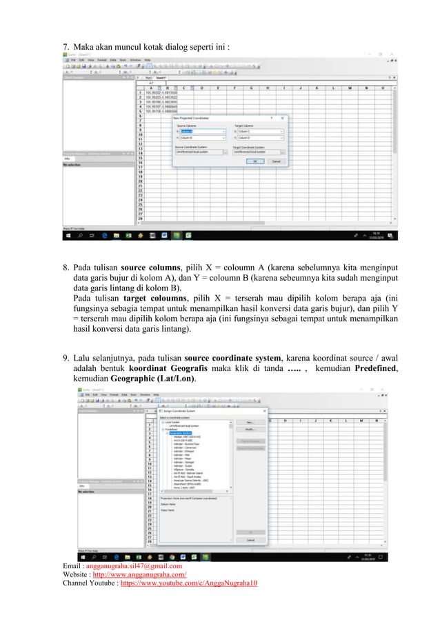 Konversi koordinat geografis ke utm dan sebaliknya menggunakan Software Golden Surfer | PDF
