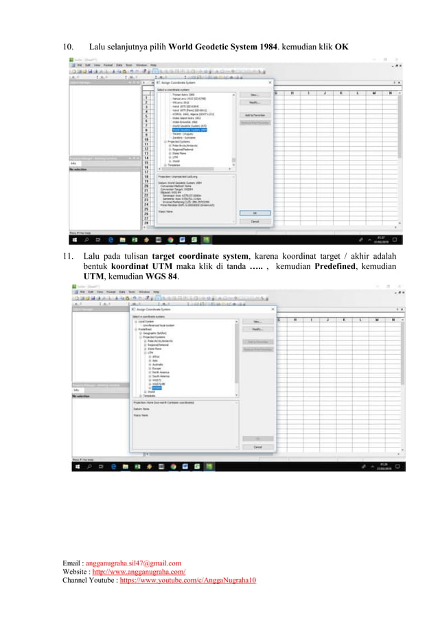 Konversi koordinat geografis ke utm dan sebaliknya menggunakan Software Golden Surfer | PDF