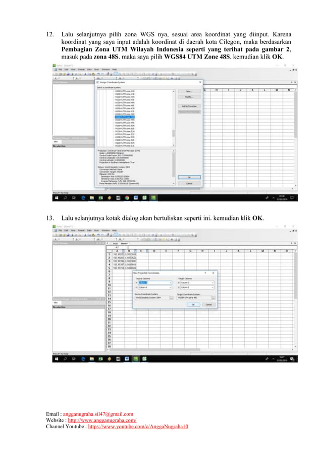 Konversi koordinat geografis ke utm dan sebaliknya menggunakan Software Golden Surfer | PDF