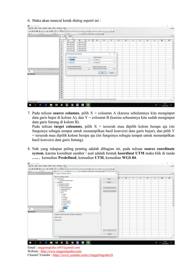 Konversi koordinat geografis ke utm dan sebaliknya menggunakan Software Golden Surfer | PDF