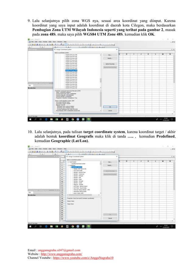 Konversi koordinat geografis ke utm dan sebaliknya menggunakan Software Golden Surfer | PDF