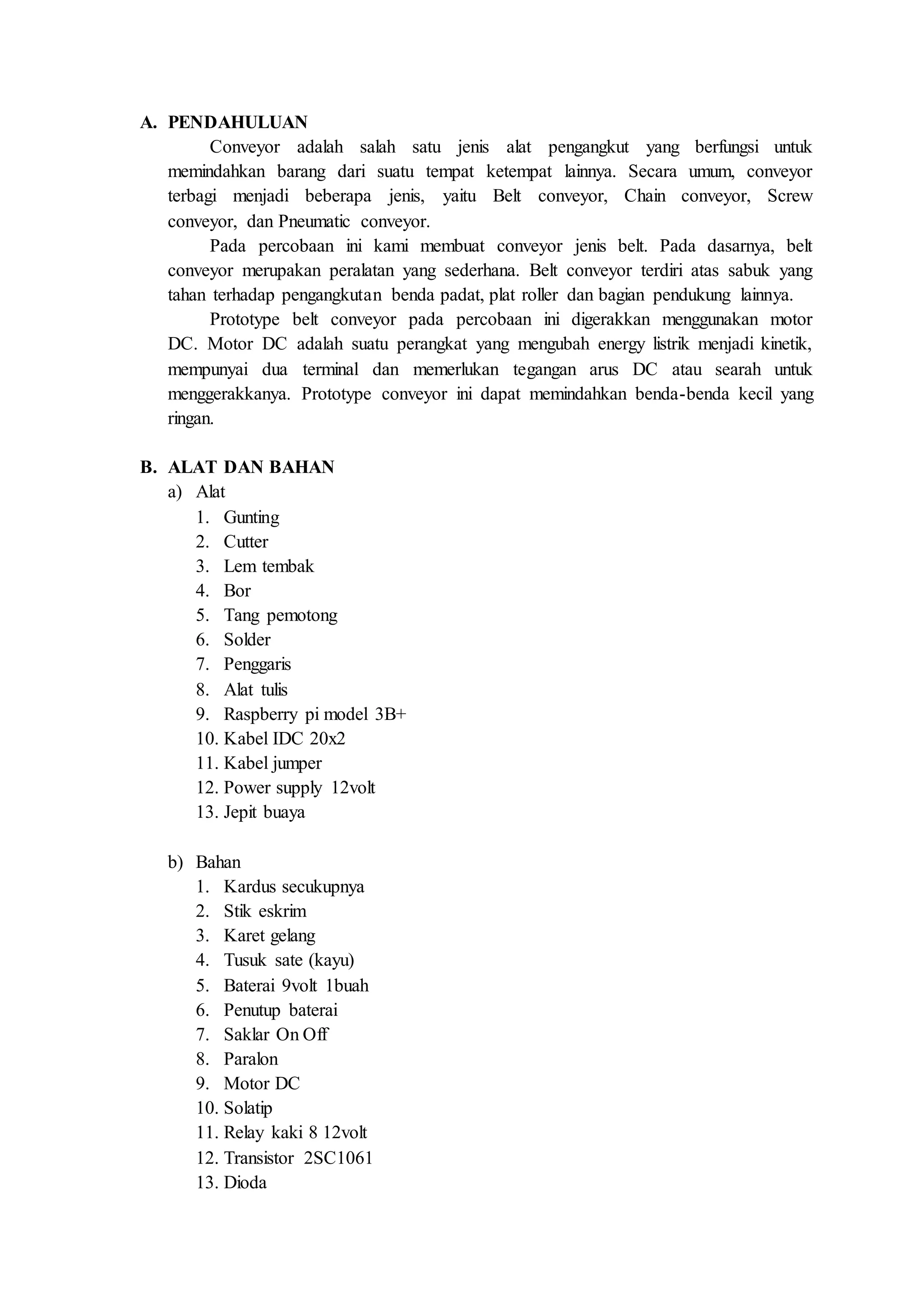 Konveyor dengan rasberry pi | DOCX