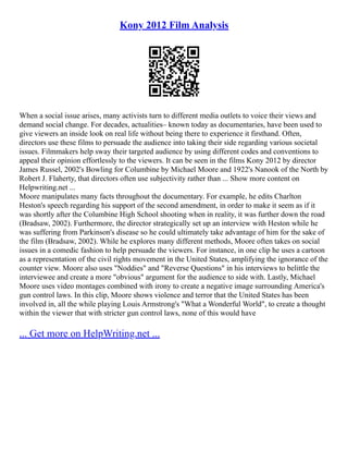 Kony 2012 Film Analysis | PDF