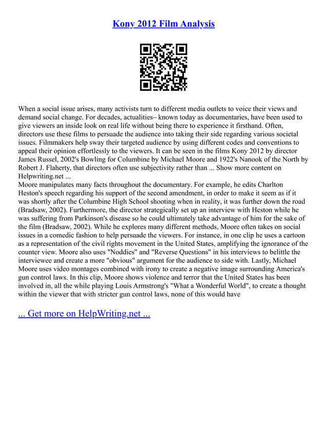 Kony 2012 Film Analysis | PDF