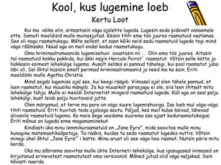 Kool, kus lugemine loeb | PPT