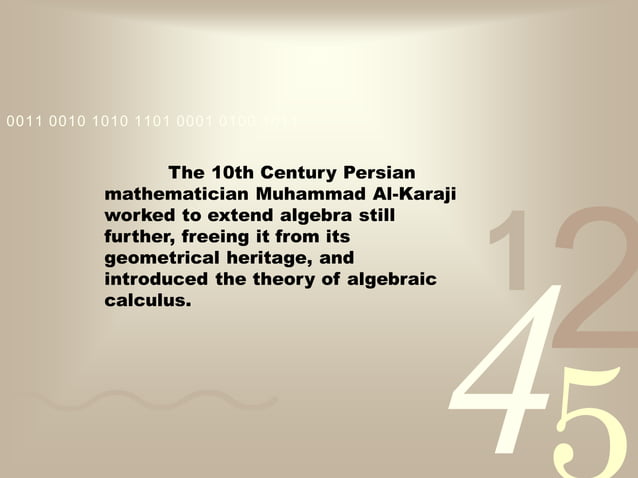 Mathematics of the early Islamic culture | PPT