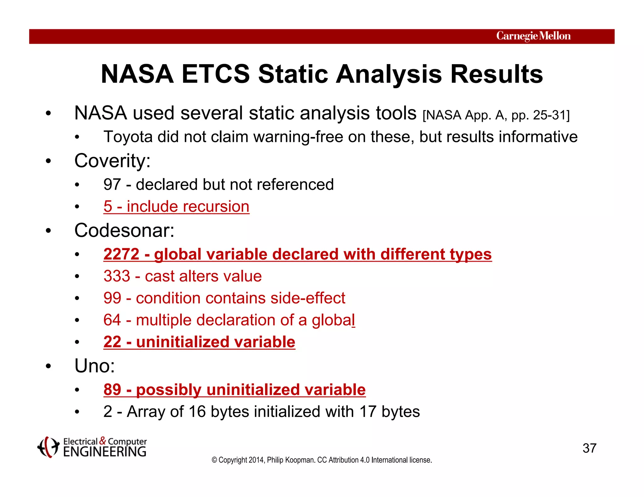 Case Study of Toyota Unintended Acceleration and Software Safety | PDF