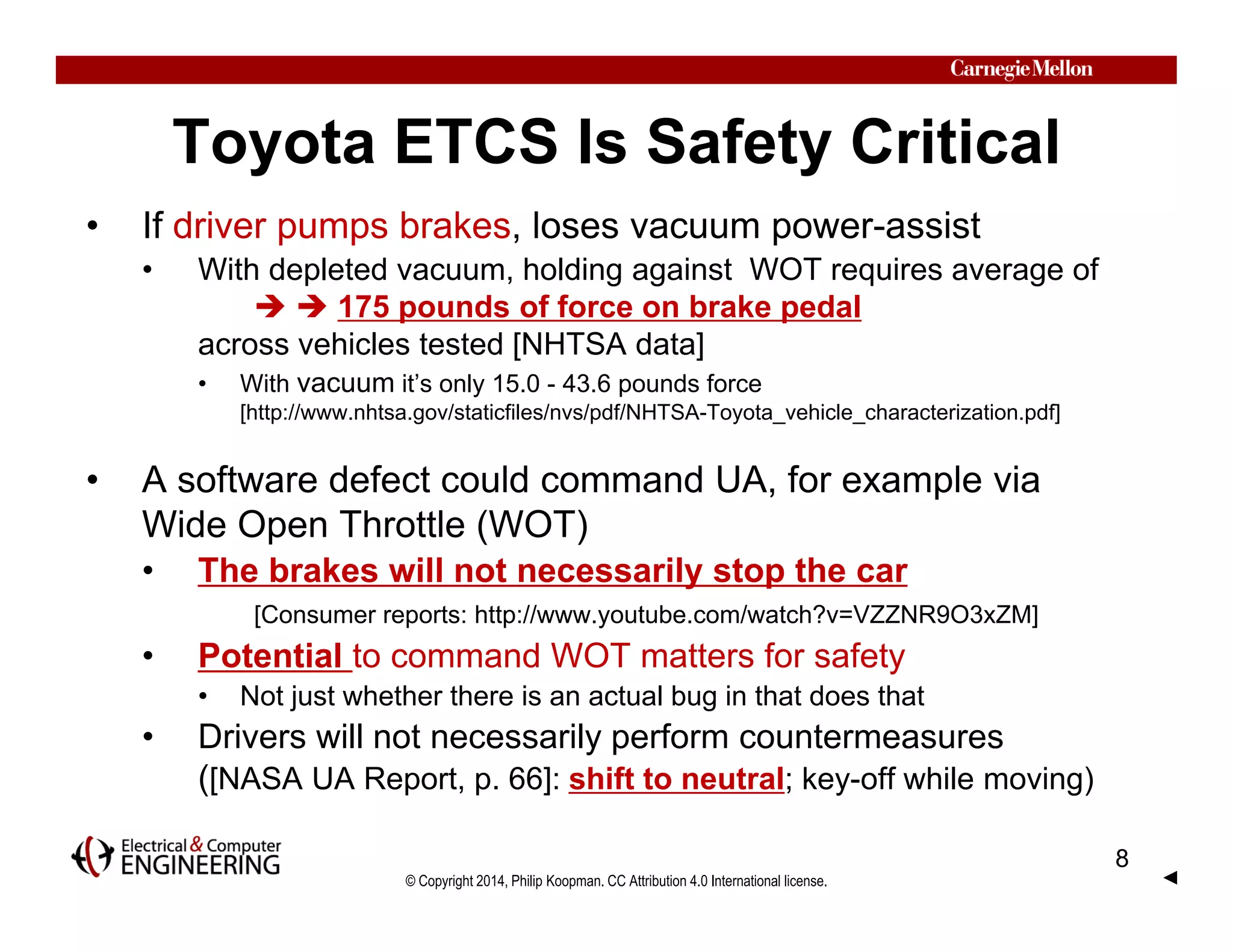 Case Study of Toyota Unintended Acceleration and Software Safety | PDF