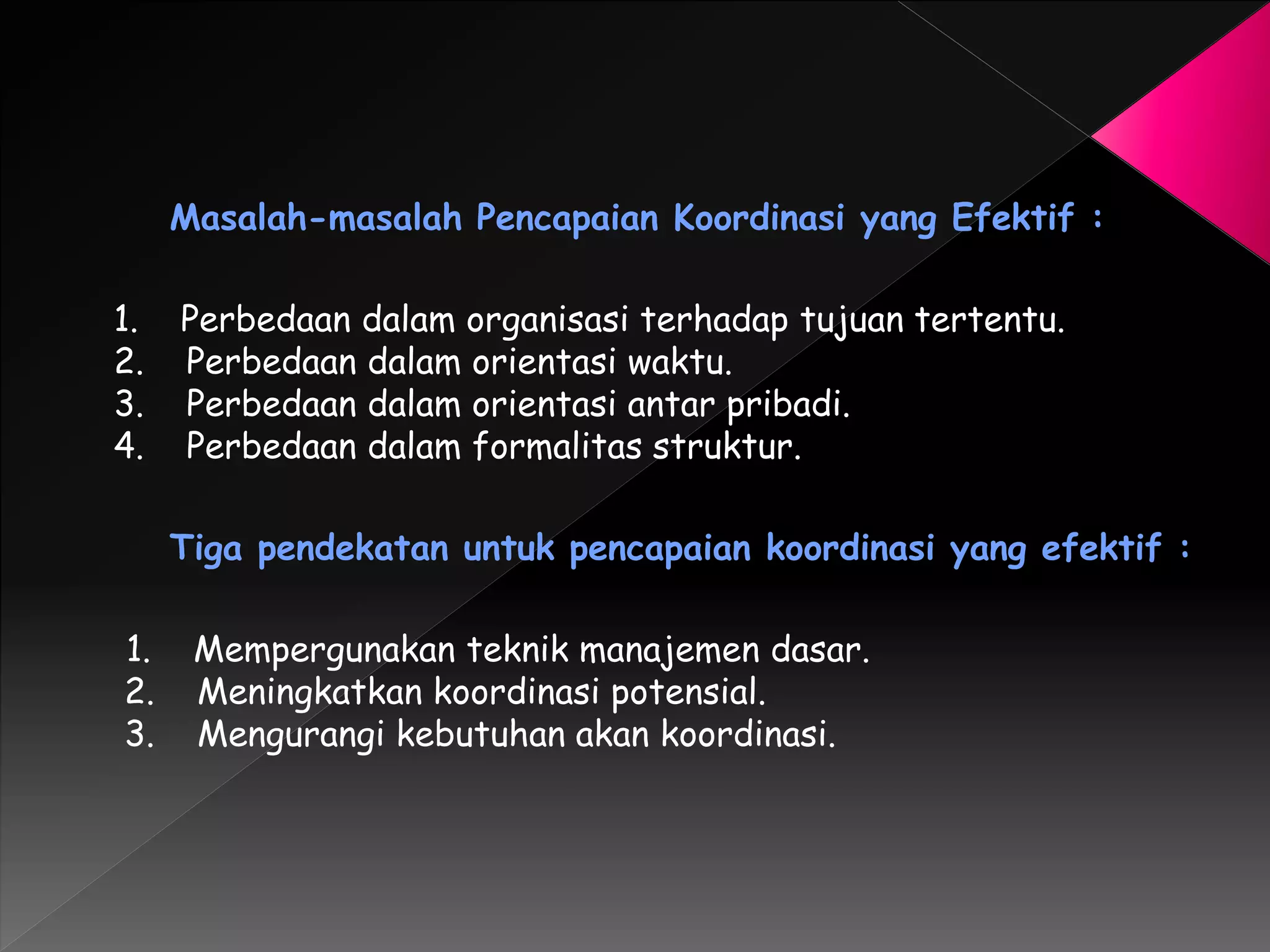 Koordinasi & rentang manajemen | PPTX