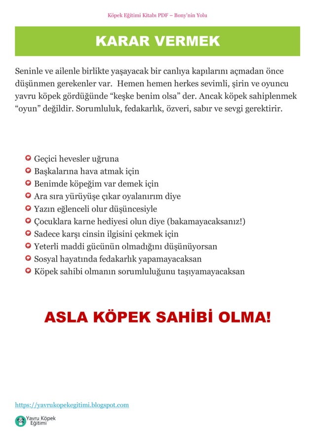 Kopek Egitim Kitabi PDF | PDF