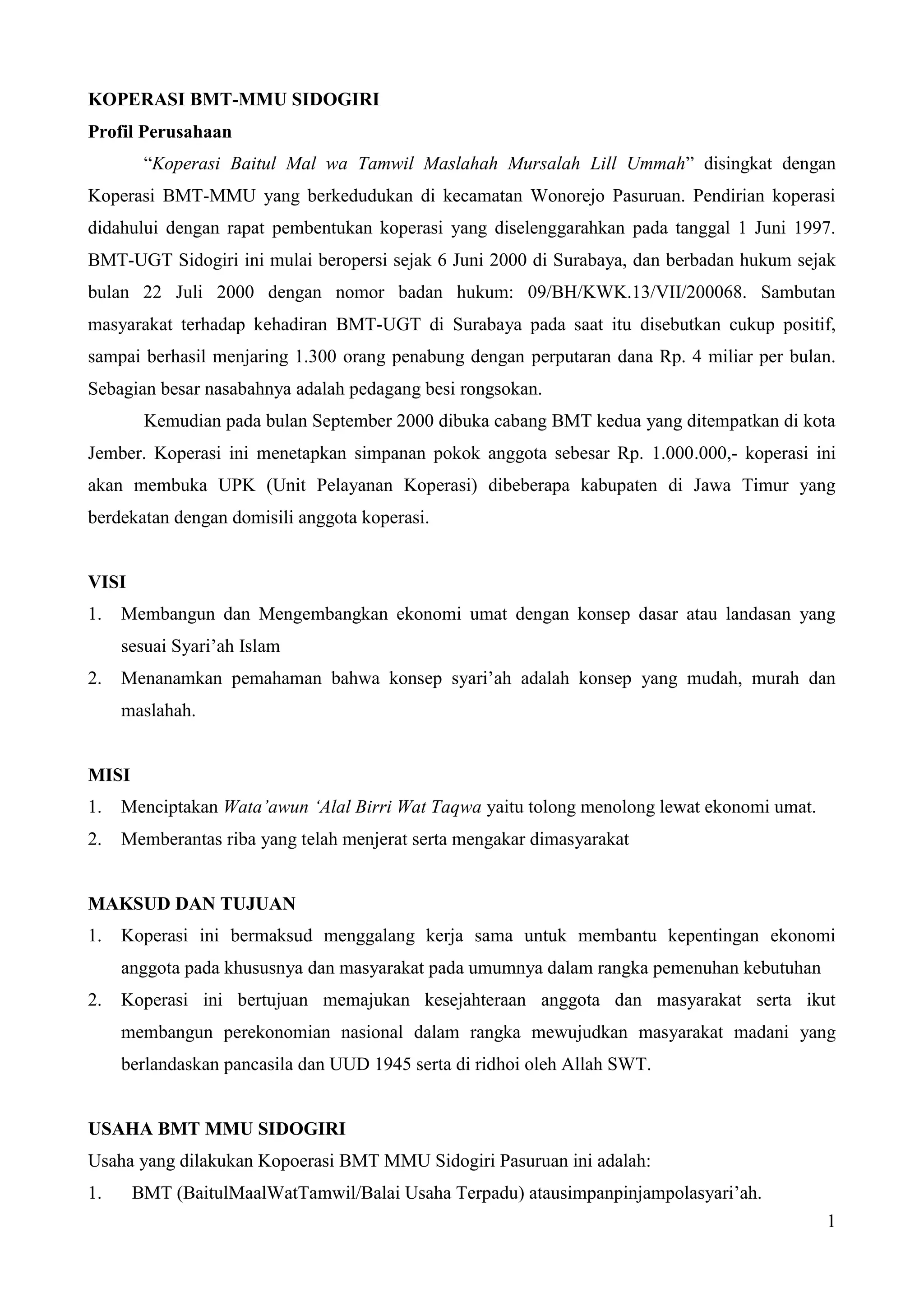 Koperasi bmt 2010 | DOCX