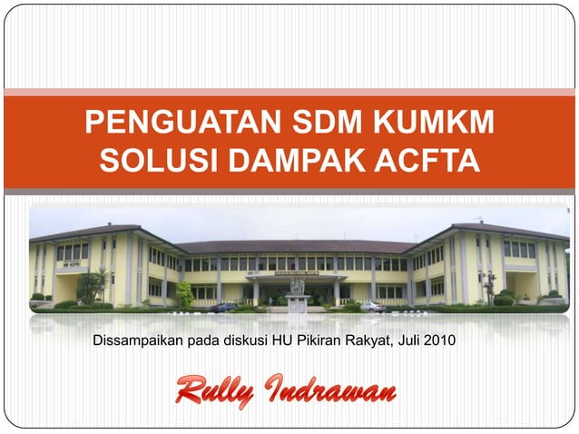 Koperasi dan umkm dalam ACFTA | PPT