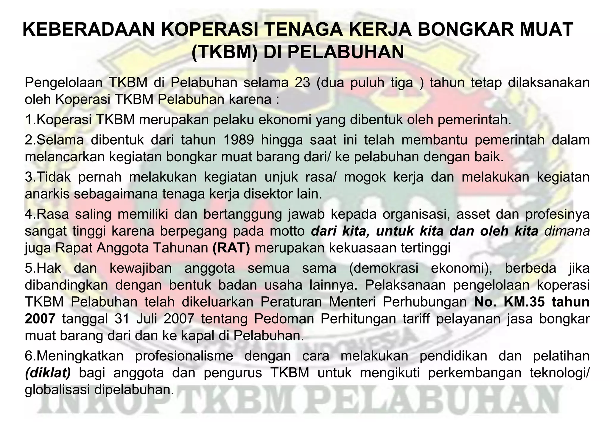 Koperasi tkbm pelabuhan (inkop) | PDF