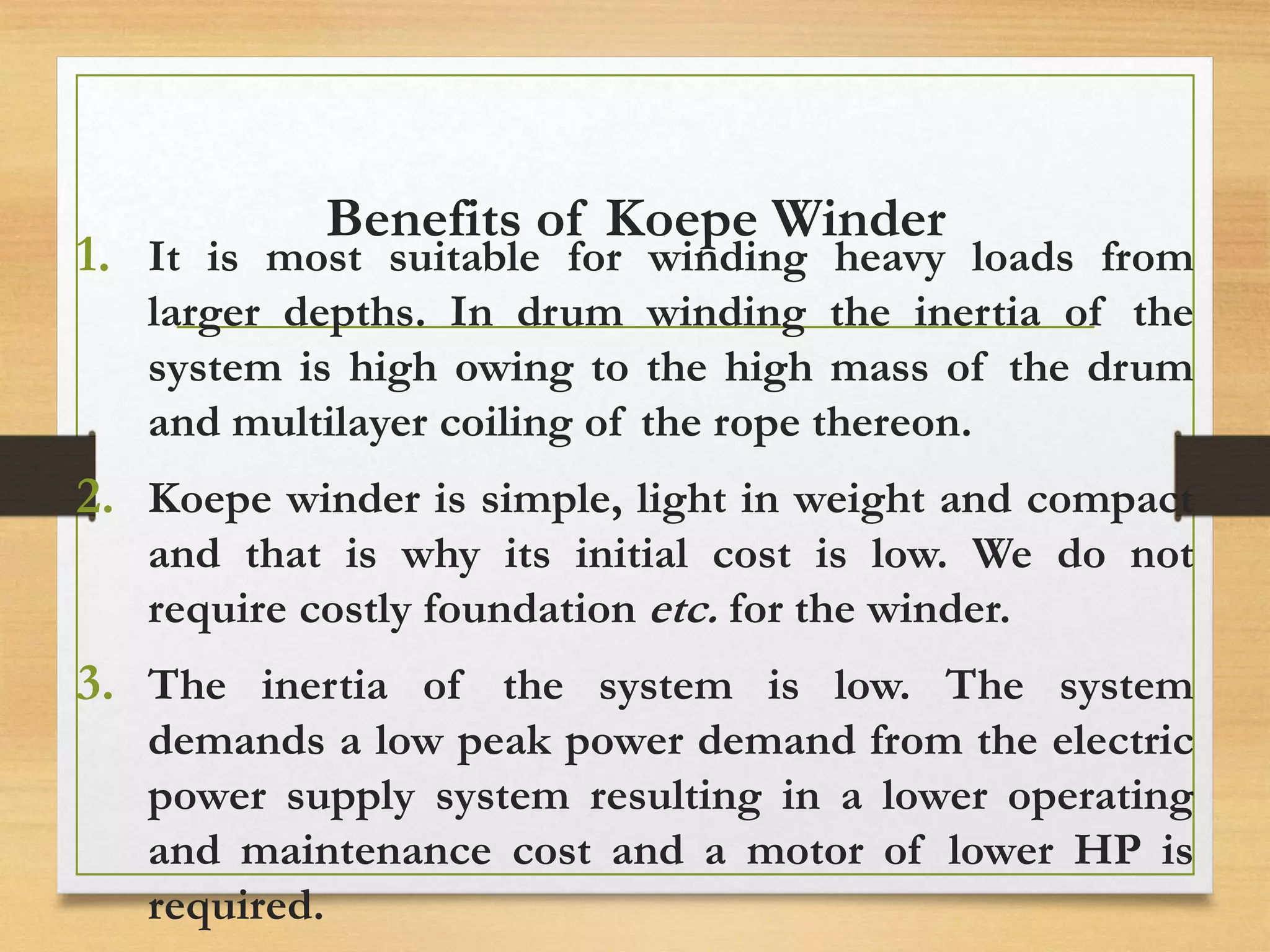 Kope winder or friction winder ppt | PPTX