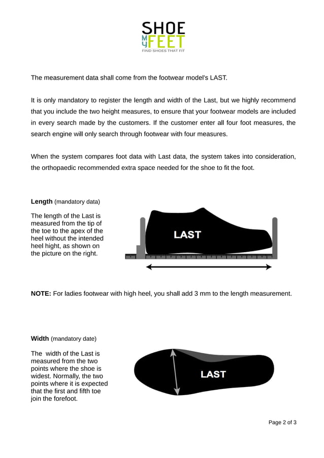 Guide for measuring shoe last | PDF | Foot Health | Diseases and Conditions