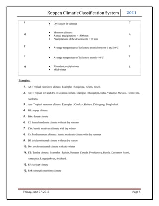 Koppen classification 2011 | PDF