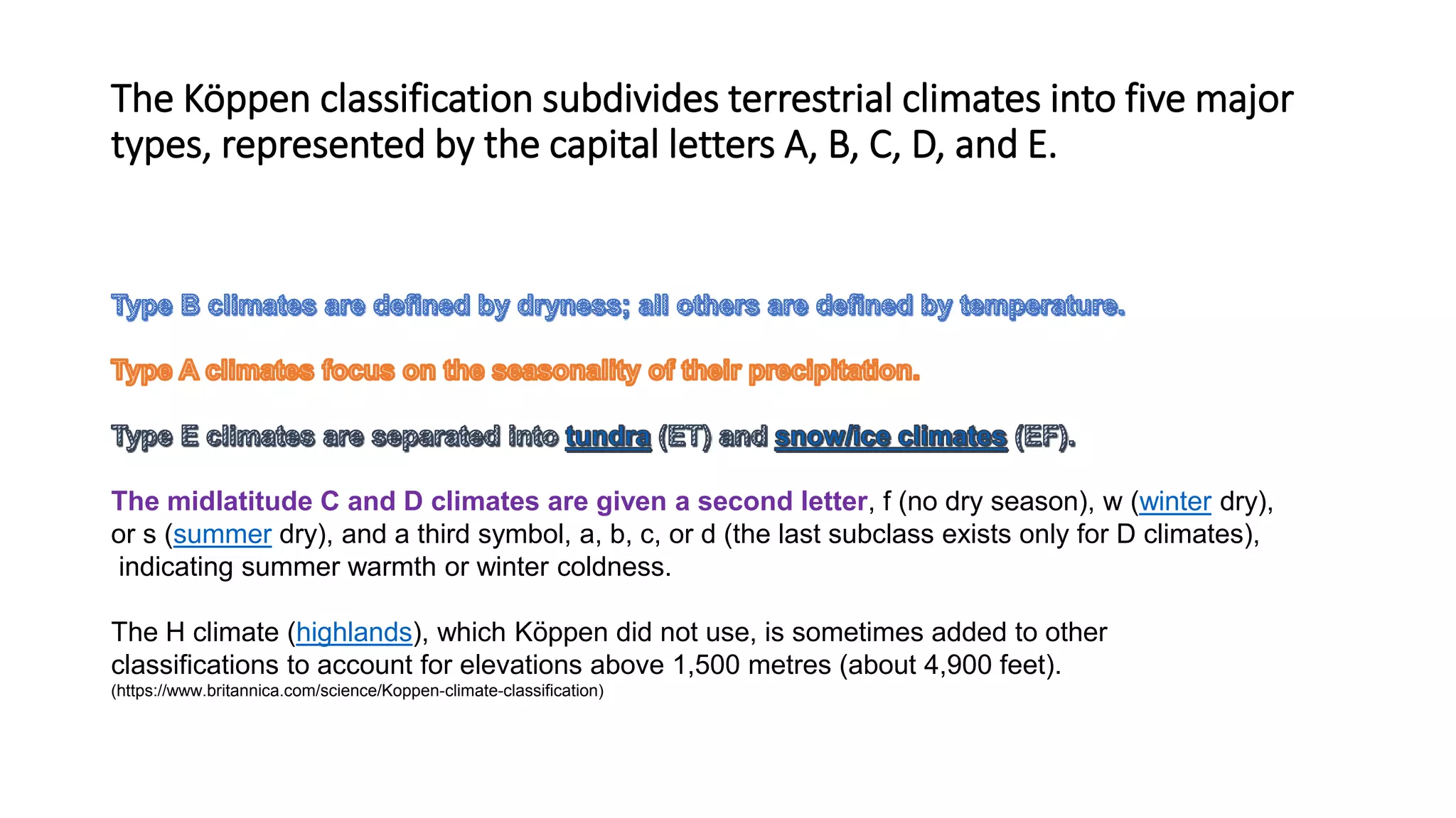 Koppen classification and land area characteristics [autosaved] | PPTX