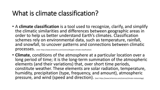 Koppen classification and land area characteristics [autosaved] | PPTX ...