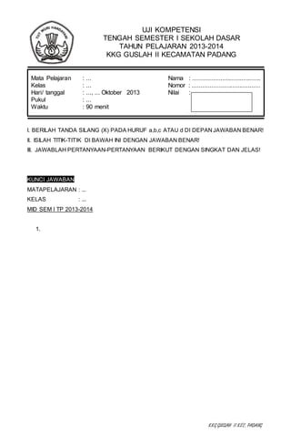 Kop soal mid 13 | DOCX