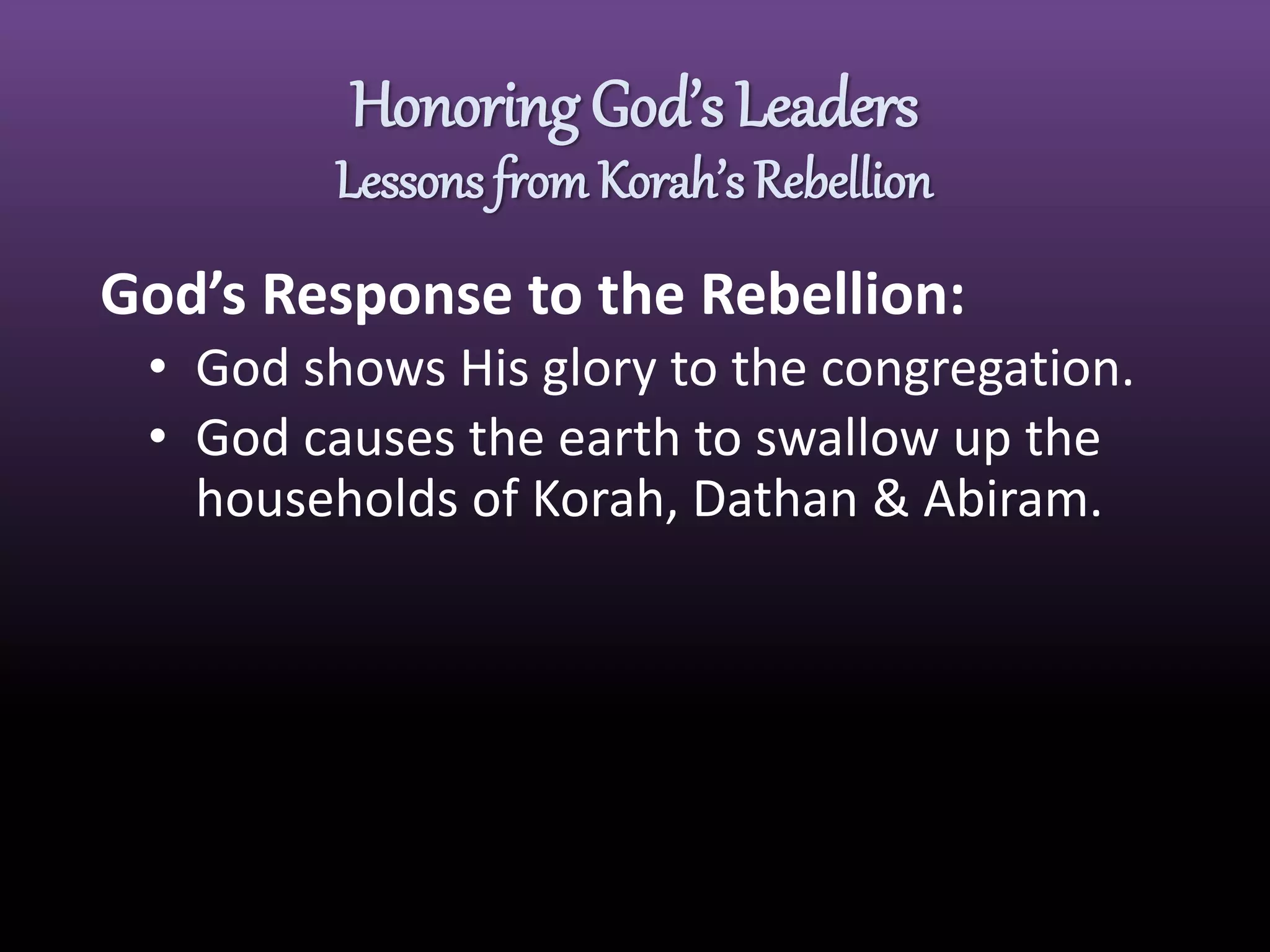 Korah And Dathan | PPT