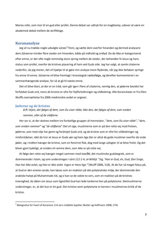 Koranen og hadith ift. jøderne og de kristne | DOCX