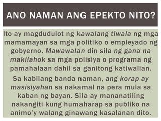 Korapsyon - Isyung Panlipunan | PPTX