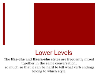 Korean speech levels | PPTX | Style & Fashion