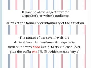 Korean speech levels | PPTX | Style & Fashion