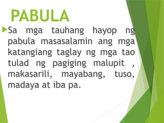 KOREA Filipino 9 Ikalawang Markahan Pabula | PPTX