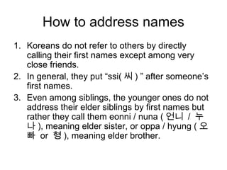 Korea ppt-korean etiquette and names | PPT