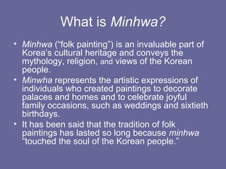 Korea ppt-minhwa-korean folk art | PPT | Birdwatching | Hobbies & Interests