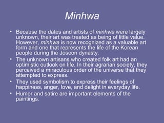 Korea ppt-minhwa-korean folk art | PPT | Birdwatching | Hobbies & Interests