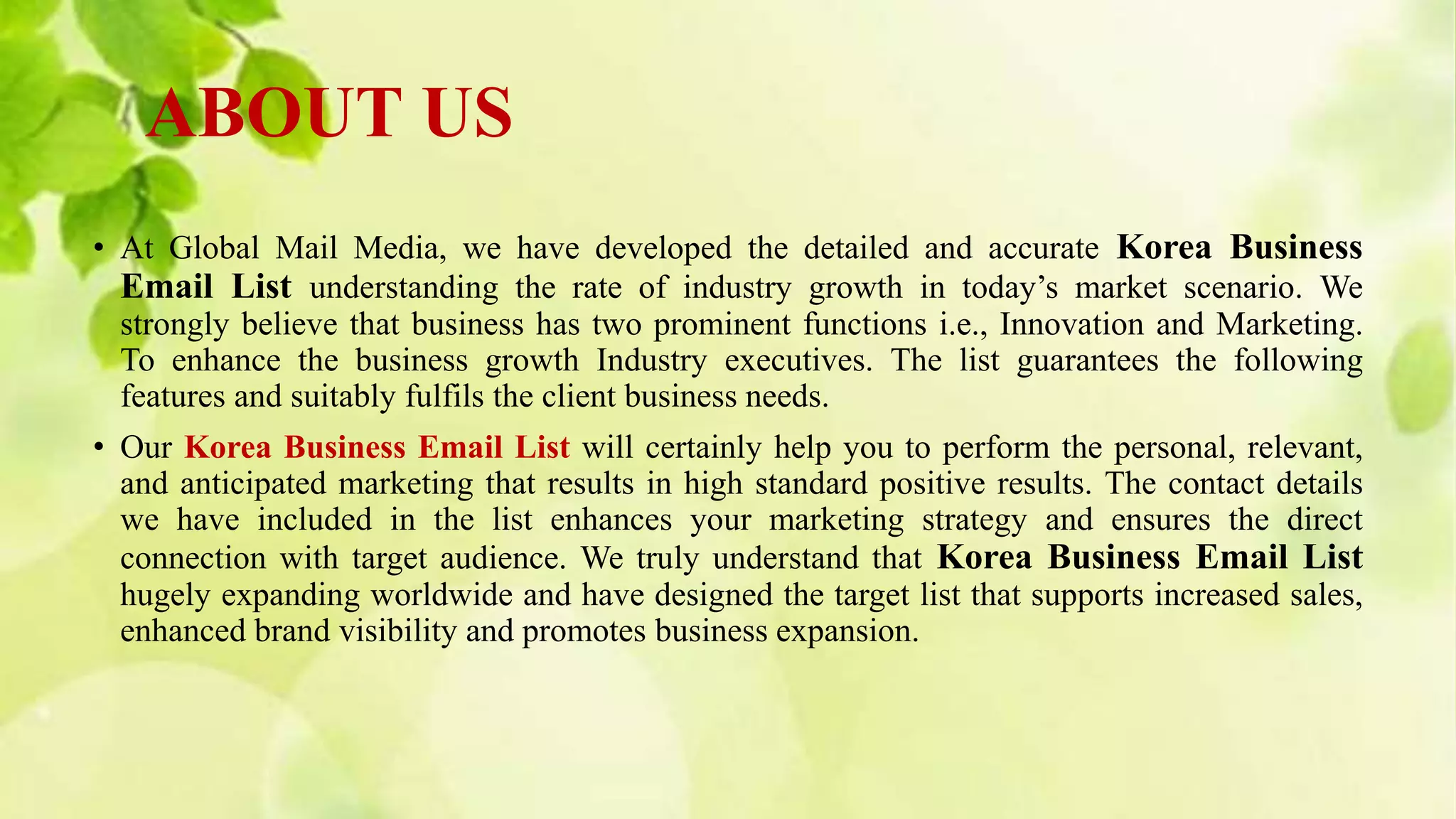 Korea business email list | PPT