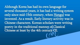 Korean literature Group4 12-Modeller | PPTX