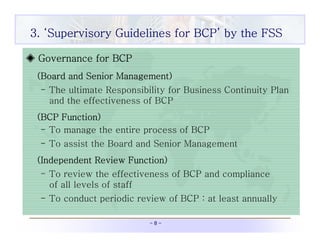 Korean Banks Efforts To Prepare For Bcp.Effective Operational Risk ...
