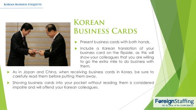 Korean Business Card Etiquette