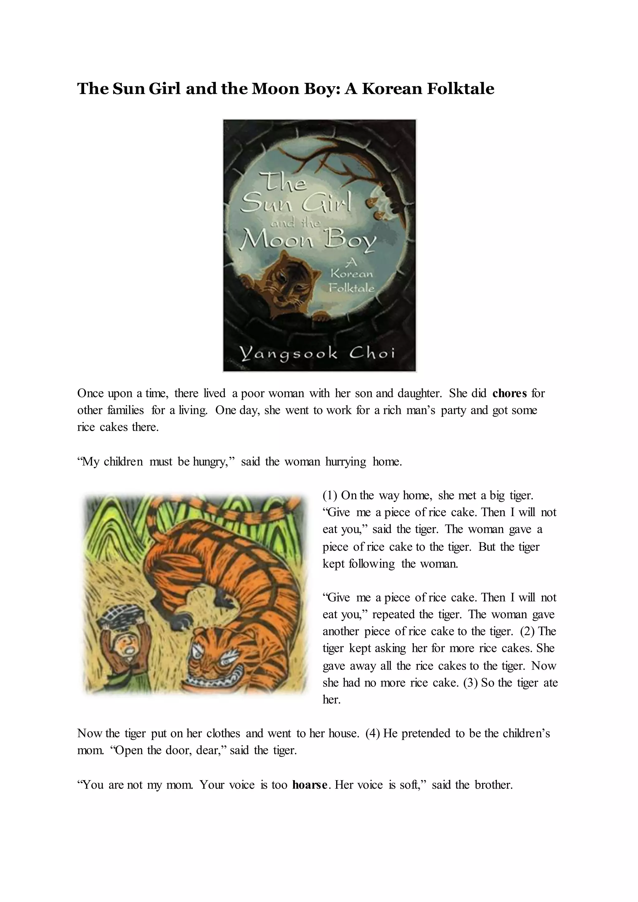 Korean folkore sun and moon | DOCX