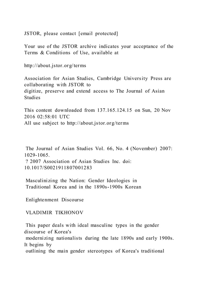 Korean Gender Roles in the Modern Era Two Different Paths t | DOCX ...
