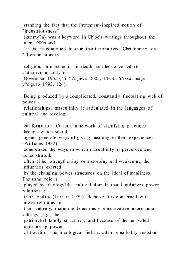 Korean Gender Roles in the Modern Era Two Different Paths t | DOCX ...