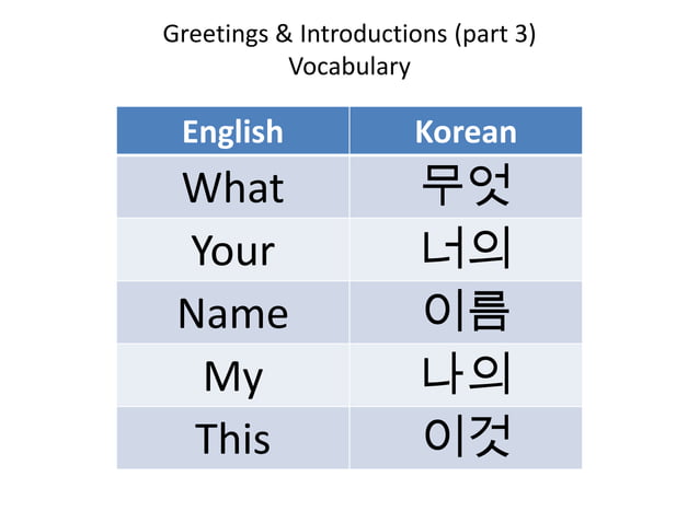 Korean greetings and introductions | PPTX