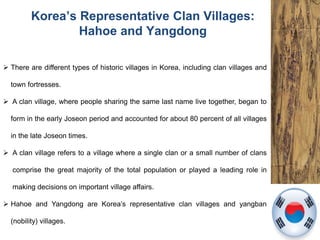 Korean Historic Villages (Hahoe and Yangdong) | PPT